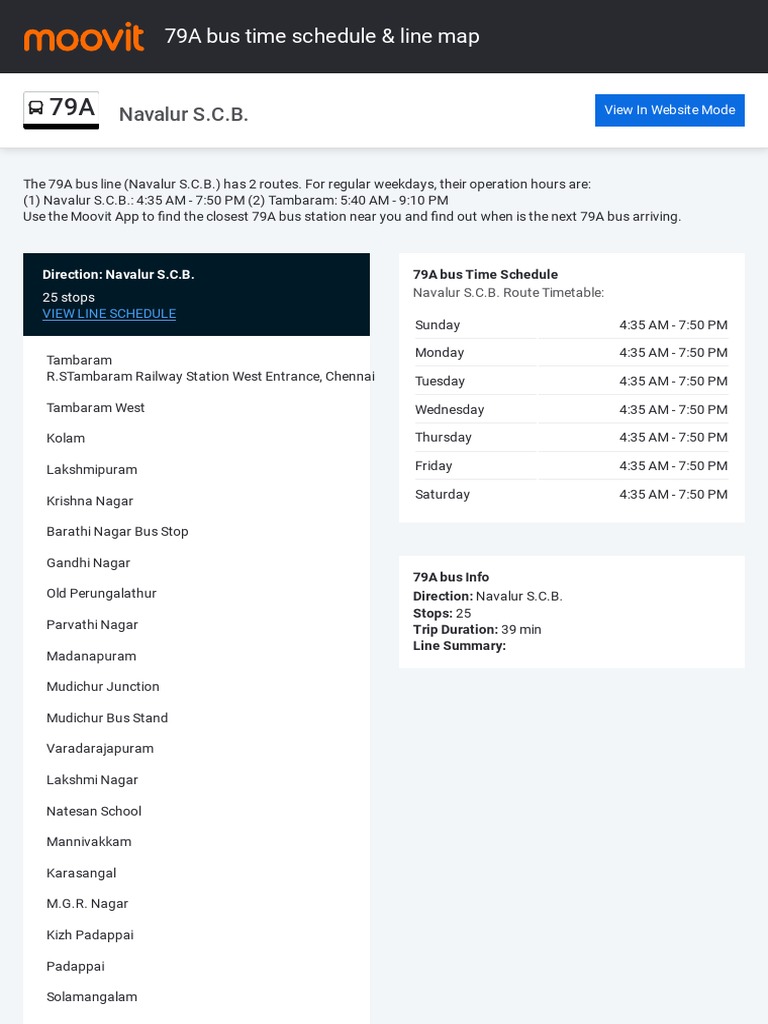 Navalur S C B 79A Bus Time Schedule Line Map PDF