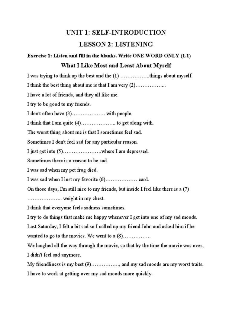Unit 1 - Lesson 2 - Listening | PDF