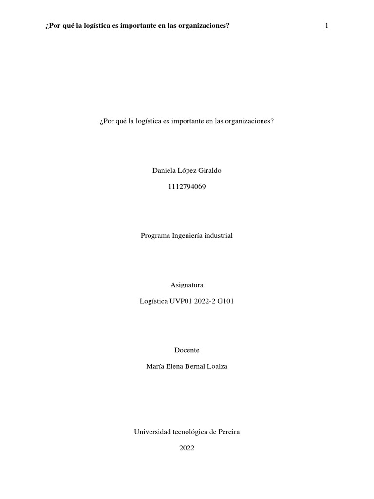 ACTIVIDAD 3 Informe Por Qué La Logística Es Importante en Las ... ACTIVIDAD 3 Informe Por Qué La Logística Es Importante en Las ...