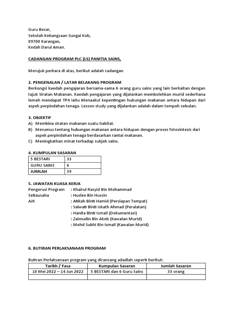 plc lesson study sains 2022 | PDF