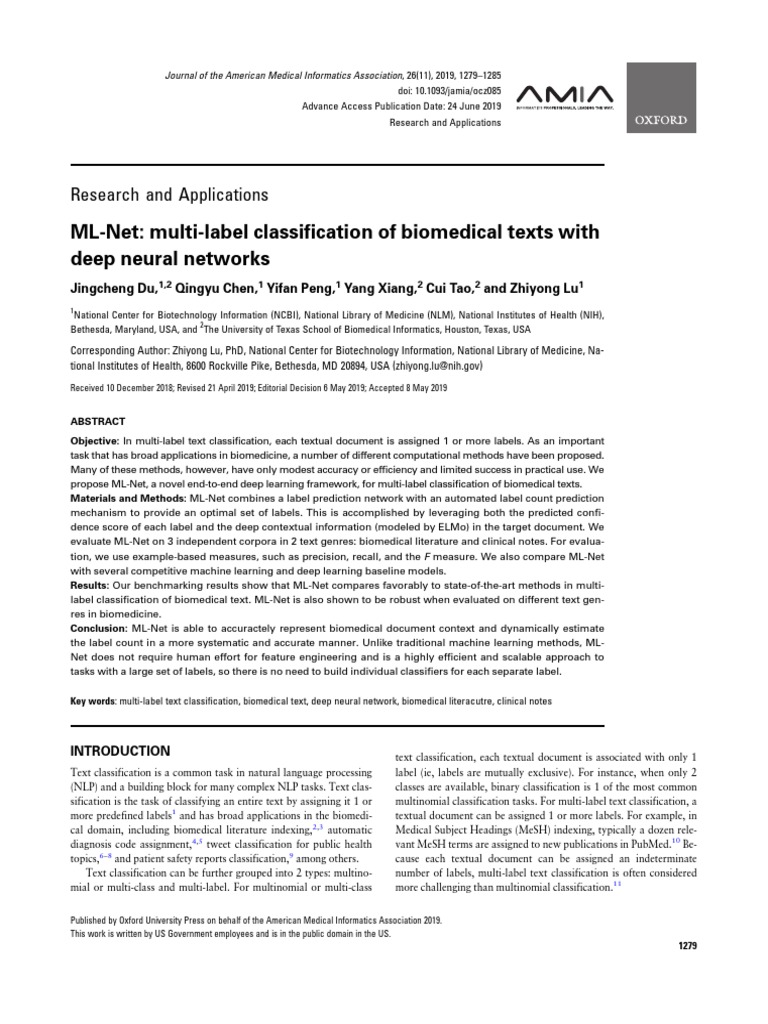 P18 ML-Net - Multi-Label Classification of Biomedical Texts With Deep ...