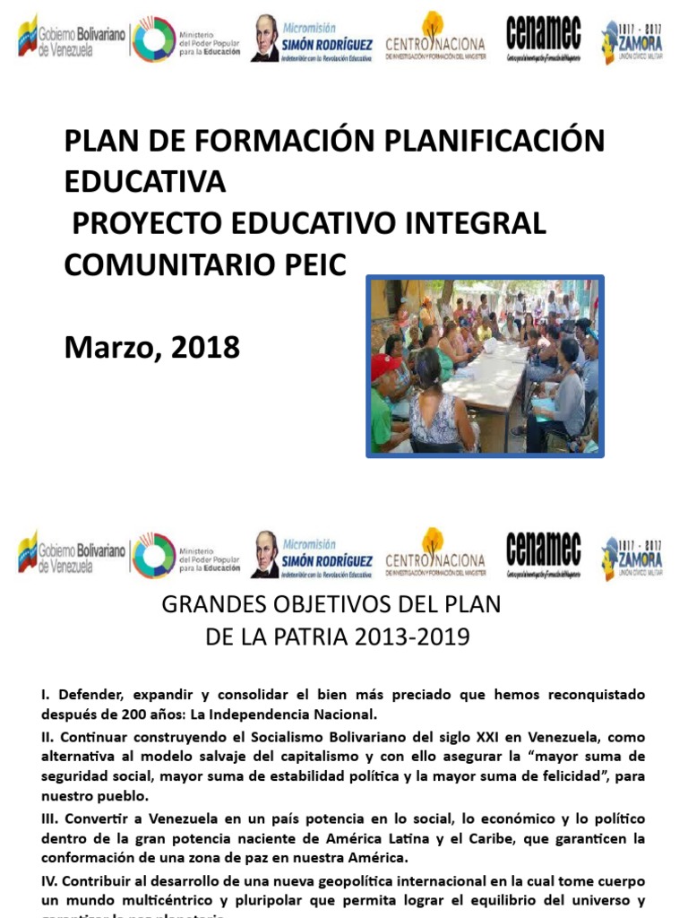 Presentación PEIC CRIFPMV | PDF | Venezuela | Aprendizaje