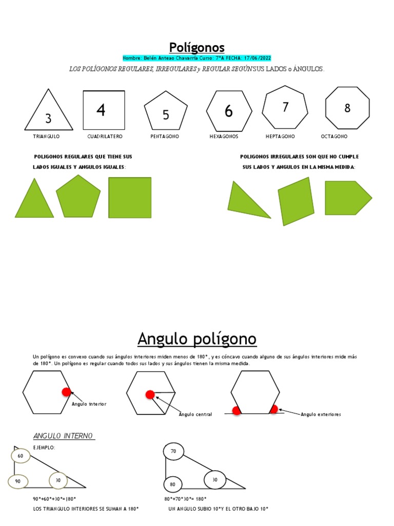 Tipos y Clasificación de Polígonos | PDF | Triángulo | Rectángulo