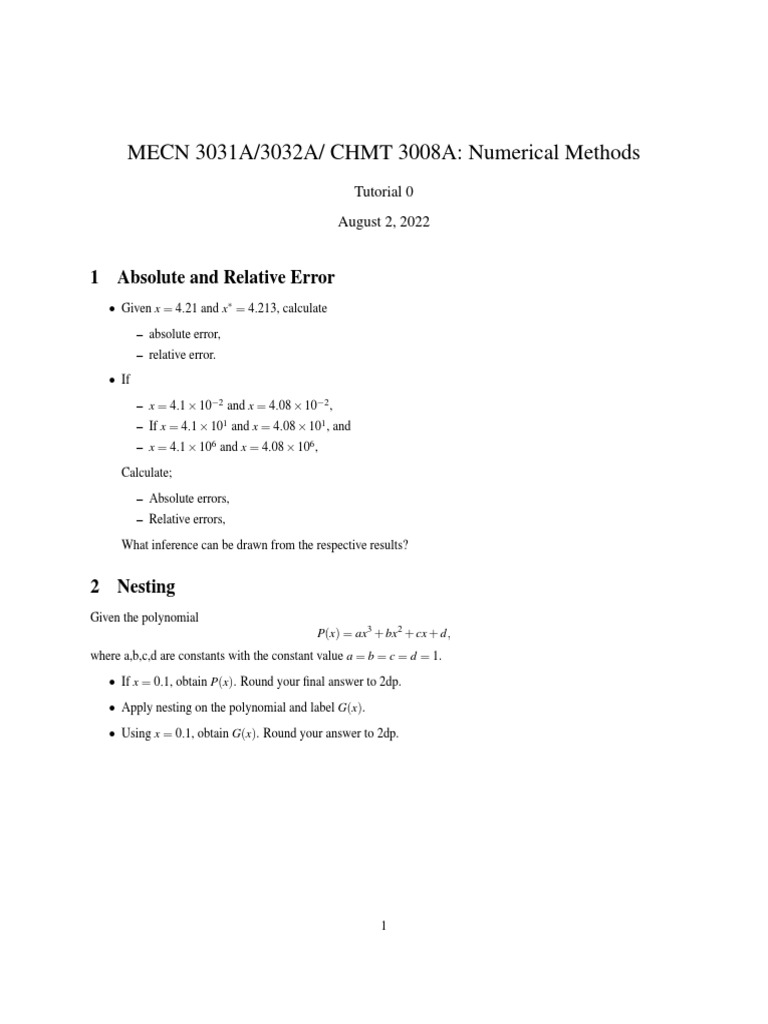 Tutorial 0 | PDF