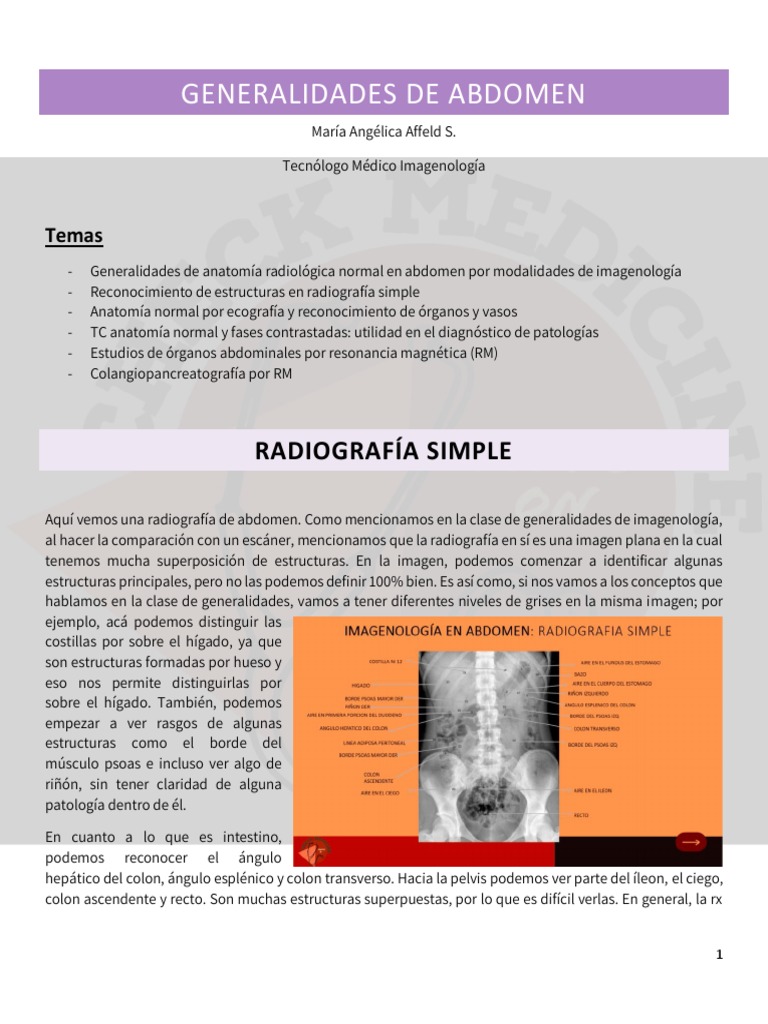 Generalidades de imagenología abdominal | PDF | Abdomen | Riñón