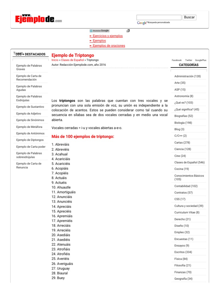 Ejemplo de Triptongo | PDF | Vocal | Voz humana