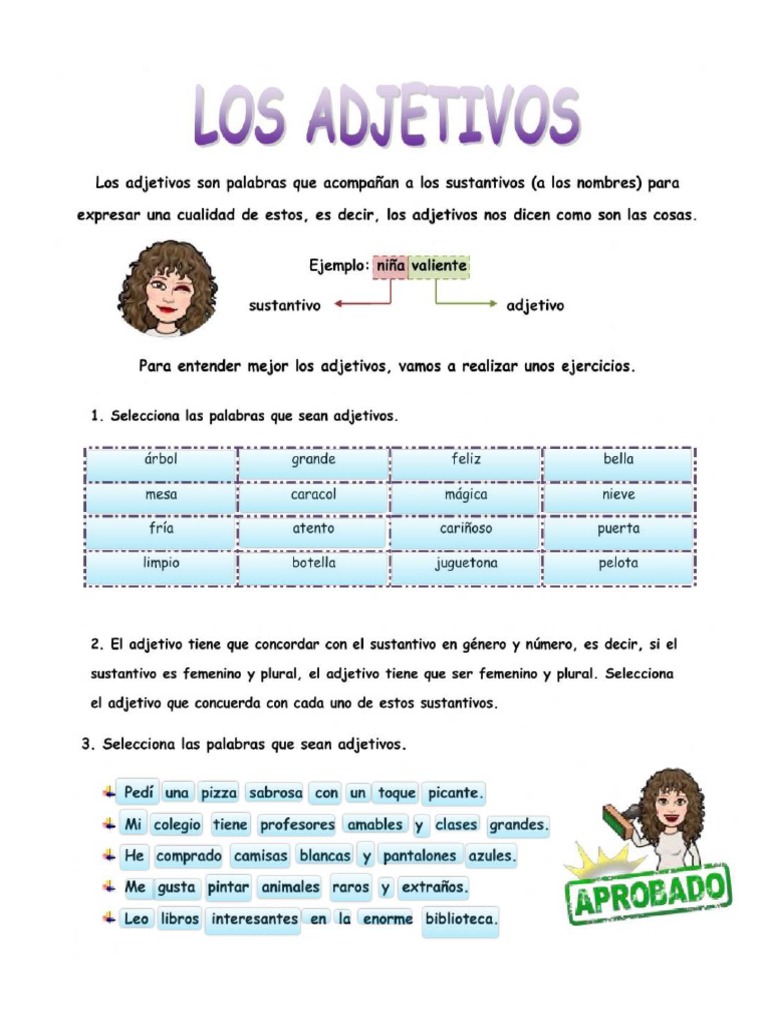 Los Adjetivos | PDF