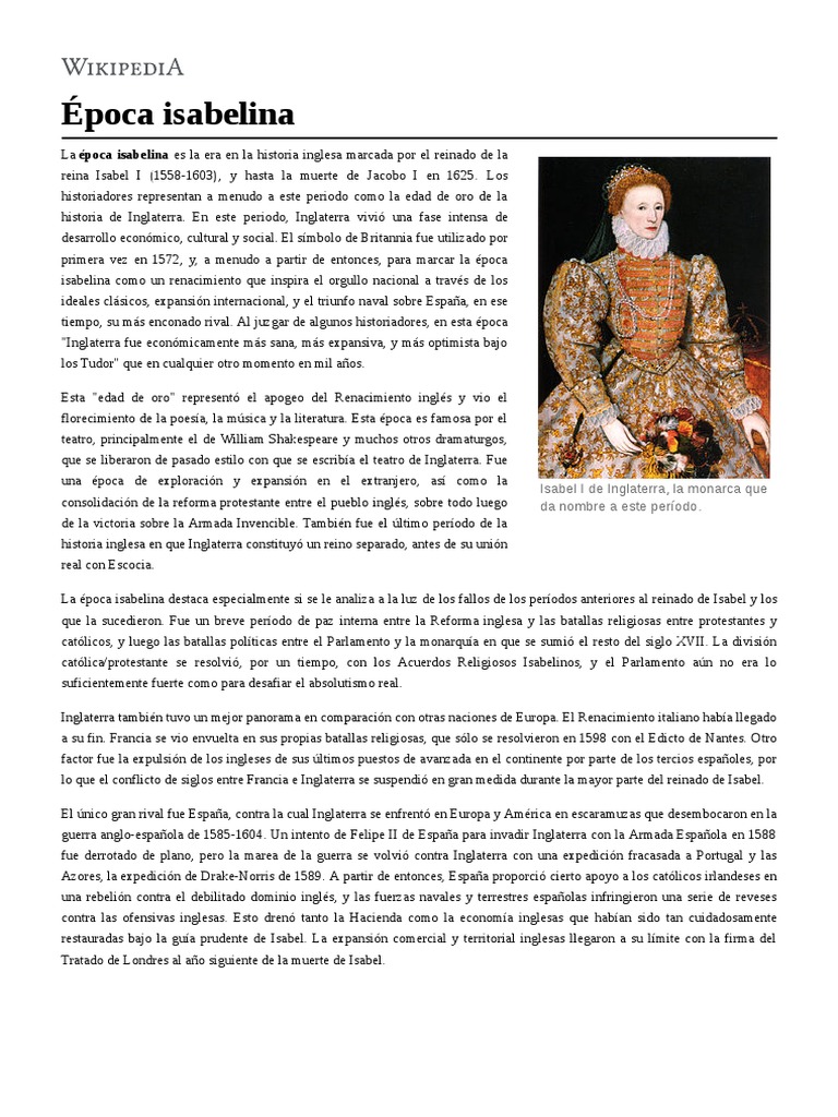 Época Isabelina | PDF | Imperio español | Inglaterra