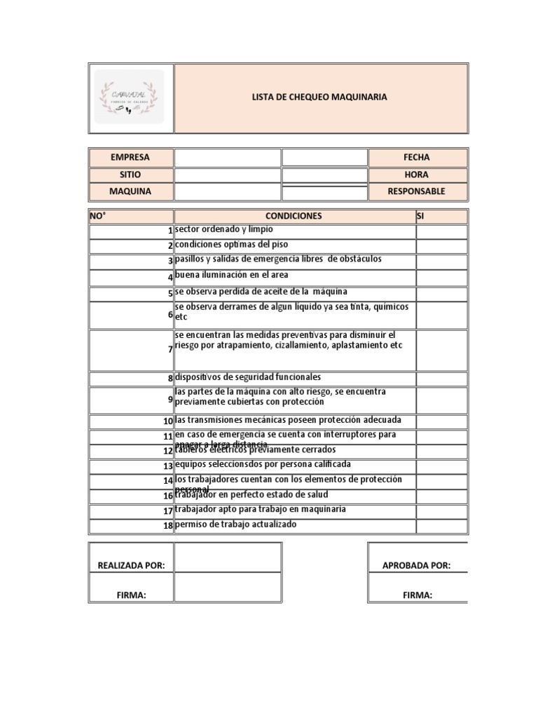 Lista de Chequeo Mecanico | PDF