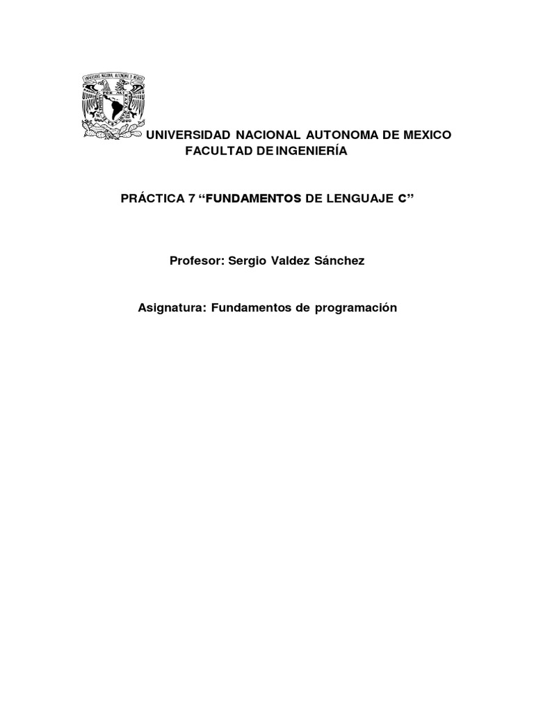 Práctica #7 FUNDAMENTOS DE LENGUAJE C | PDF | Lenguaje de programación | Temperatura