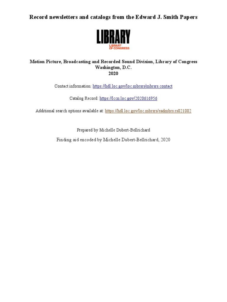 Edward J. Smith Golden Age of Opera | PDF | Library Of Congress | Libraries