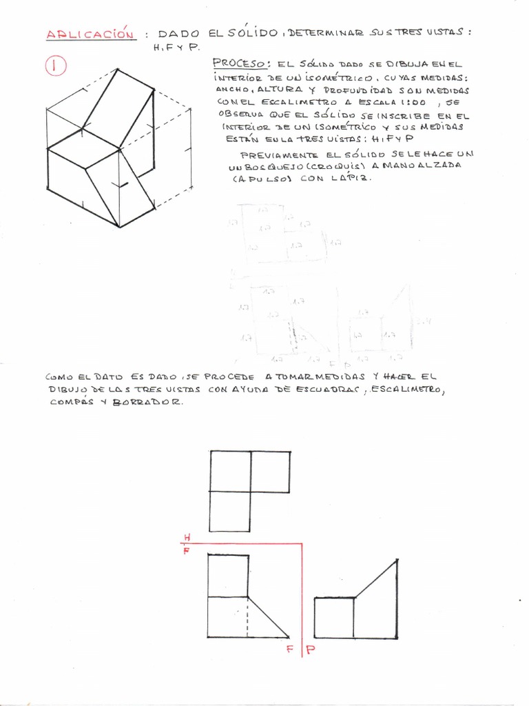PRÁCTICA ISOMÉTRICO Geometría Descriptiva - UNMSM | PDF