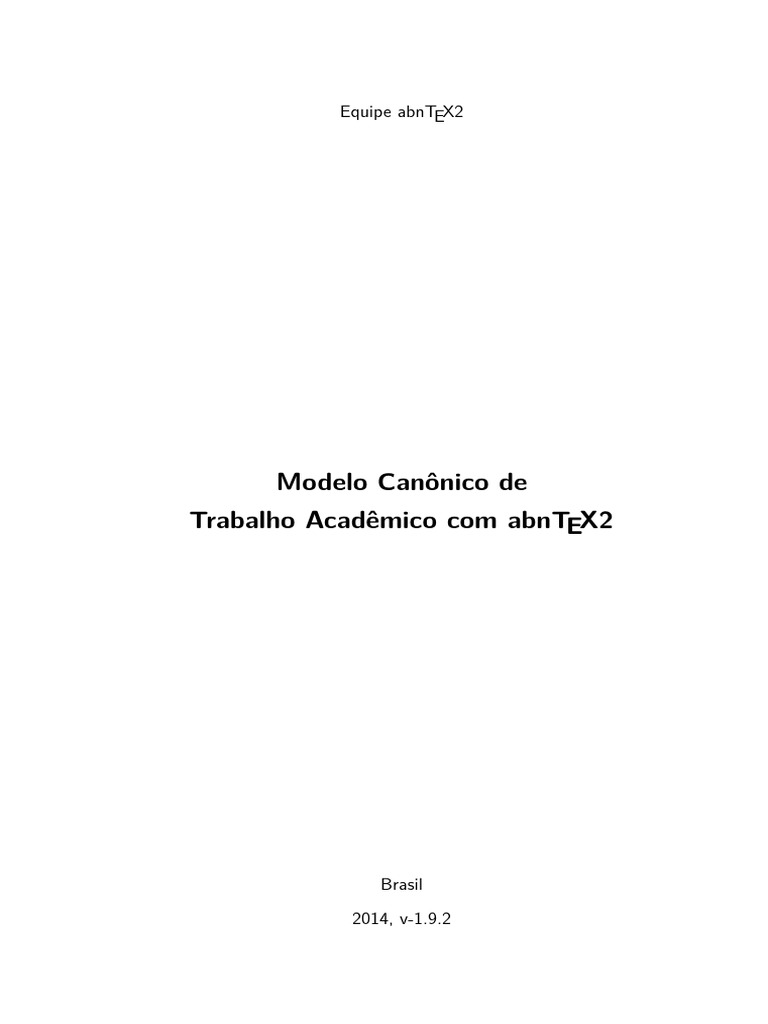 Modelo Canonico Latex | PDF | Citação | Abstract (resumo)