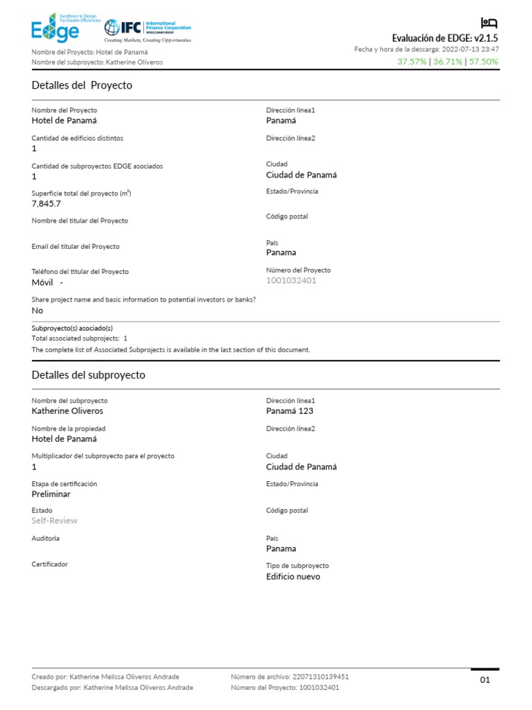 Análisis Proyecto EDGE "Hotel Panamá" - KATHERINE MELISSA OLIVEROS ...