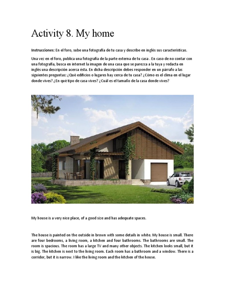 Activity 8. My Home | PDF | Cooking, Food & Wine | Home & Garden