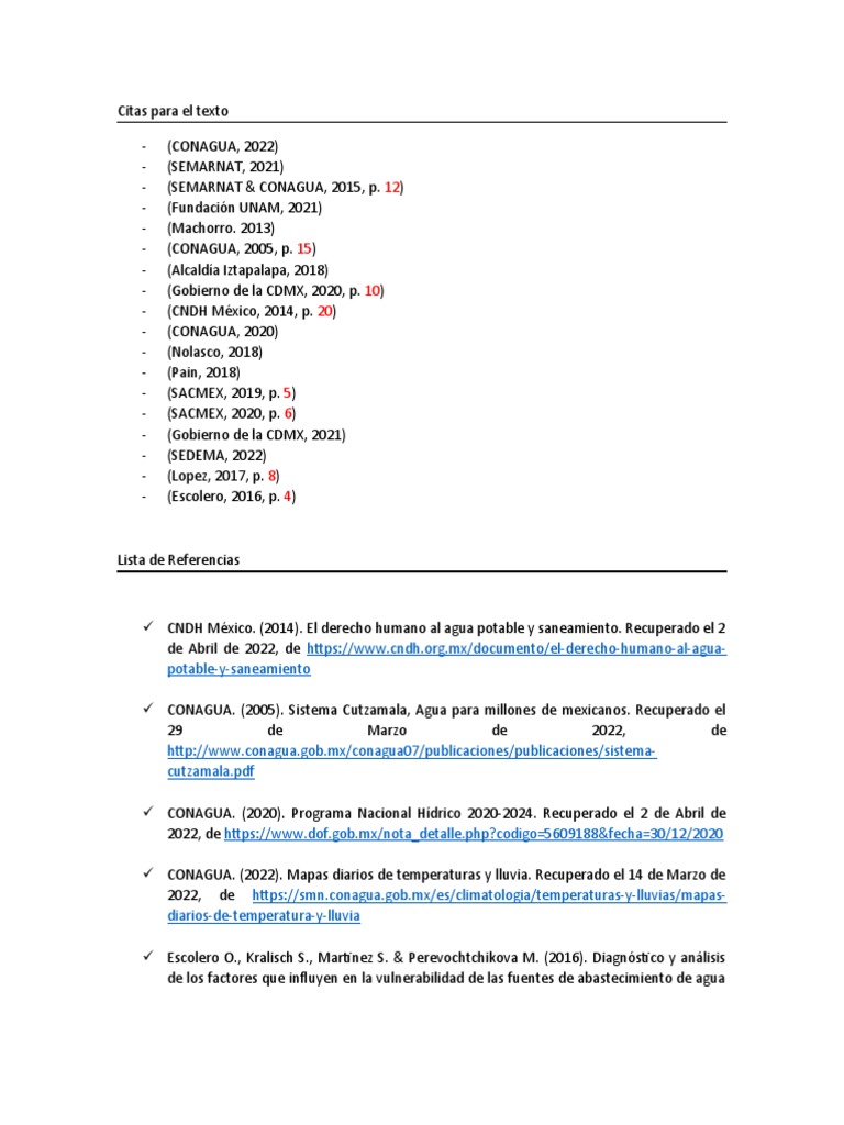 Citas y Lista de Referencias APA | PDF | Ciudad de México | México