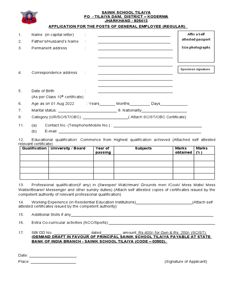 Appl Form For GE Regular | PDF