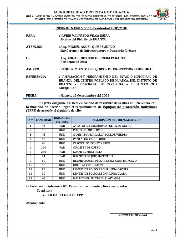 Requerimiento de Epps | PDF