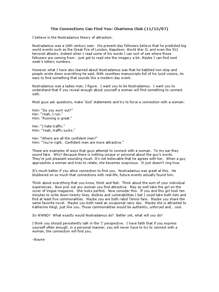 The Connections Can Find You | PDF | Nostradamus