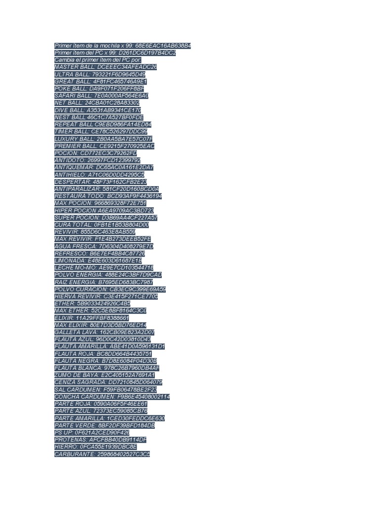 Pokemo Rubi y Safiro Gba Español Game Shark | PDF