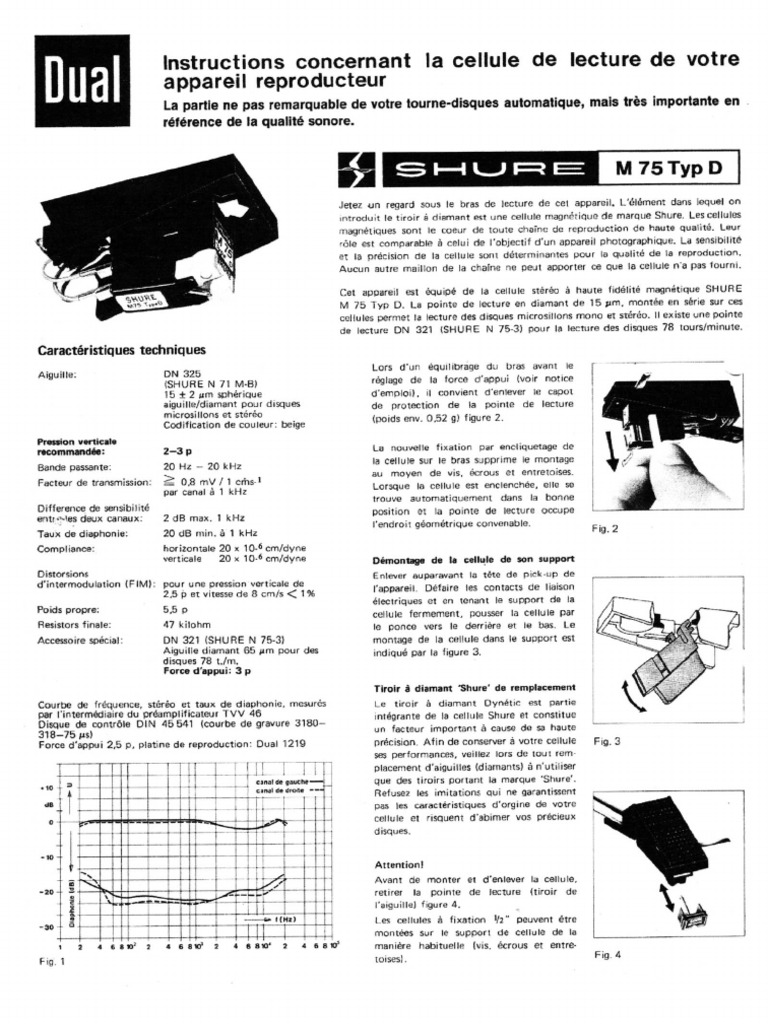Shure M75 D Owners Manual | PDF