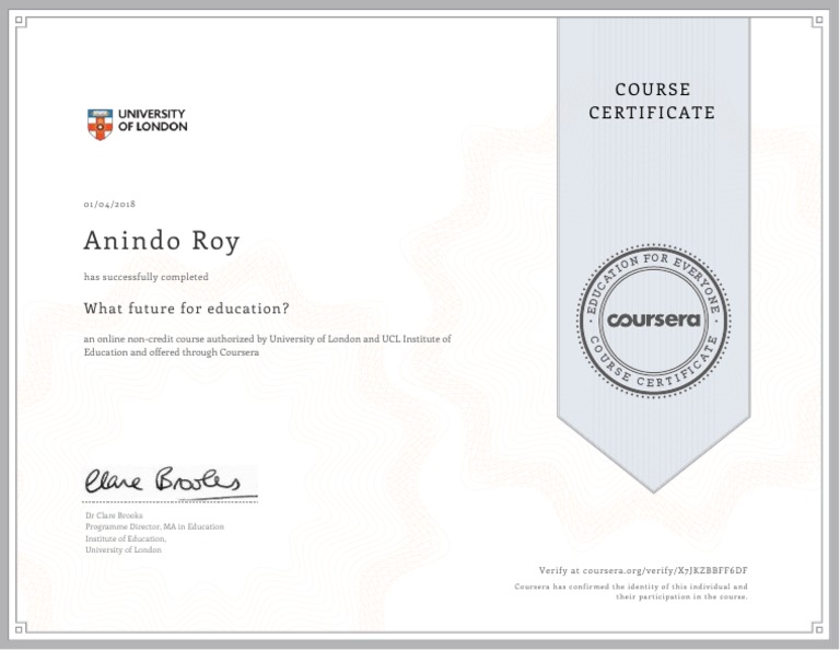 University of London Course Certificate | PDF