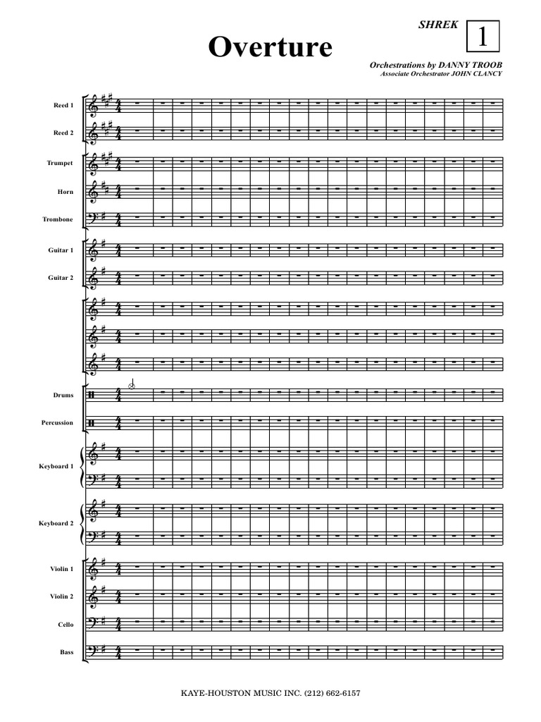 NETworks Presents Shrek The Musical - Full Score - Act 1234 | PDF