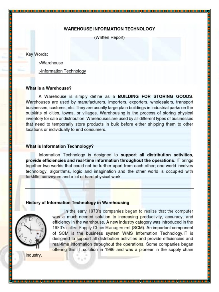 Warehouse Information Technology - Written Report | PDF | Warehouse ...