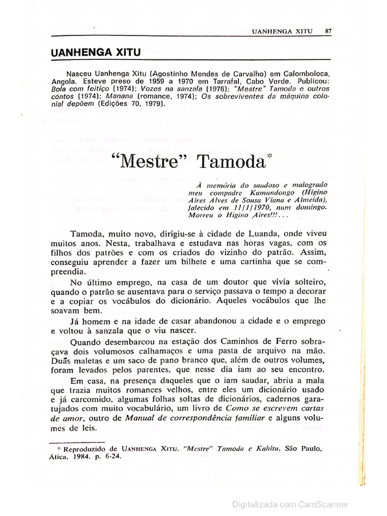 UANHENGA XITU - Mestre Tamoda-1 | PDF