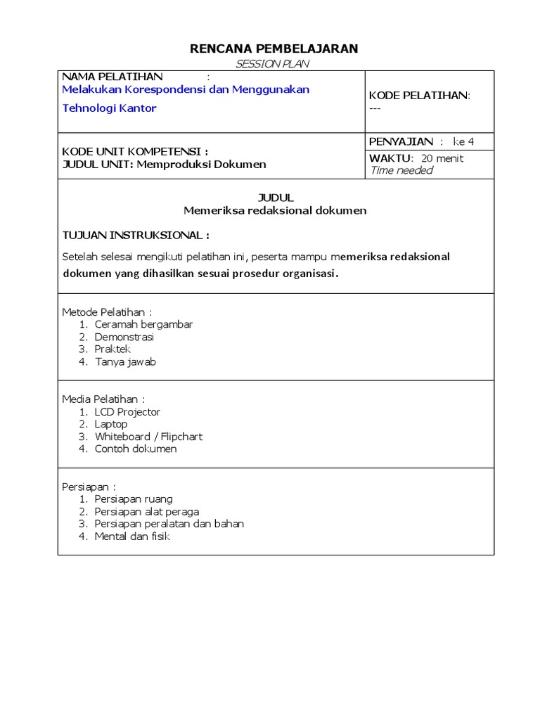 2b. Session Plan | PDF | Karier & Perkembangan | Komputer