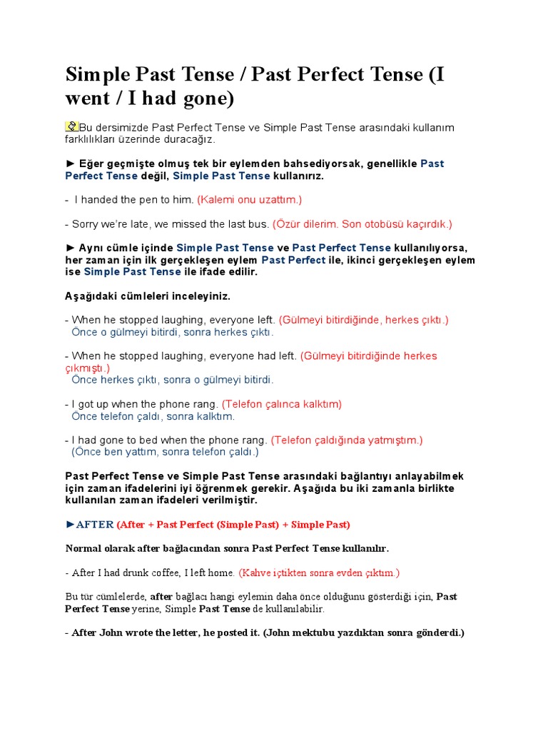 18-Simple Past Tense Past Perfect Tense (I Went I Had Gone) | PDF