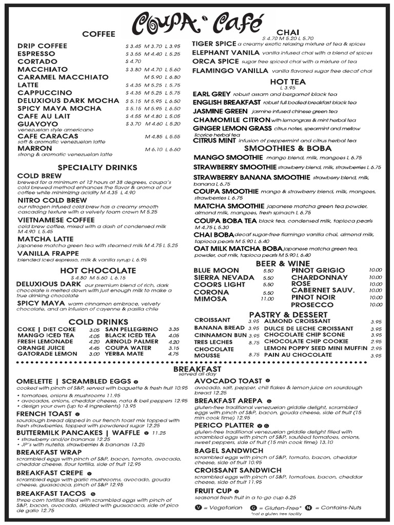 Coupa-Cafe-Marston-Menu-2021 | PDF