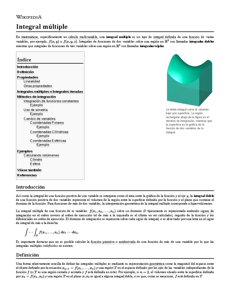 Integral Múltiple | PDF | Integral | Sistema coordinado