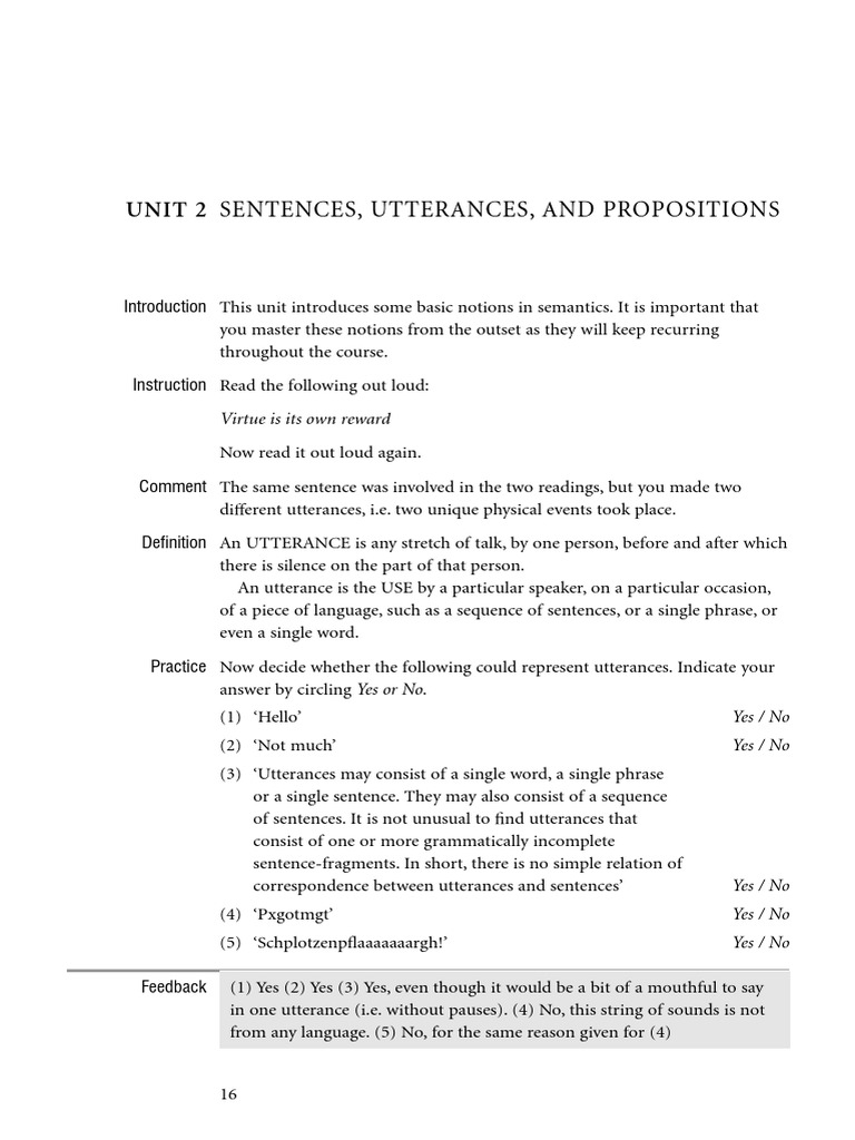 sentence-utterance | PDF | Proposition | Word