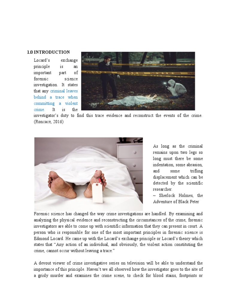 Locard's Exchange Principle | PDF | Forensic Science | Crime Scene