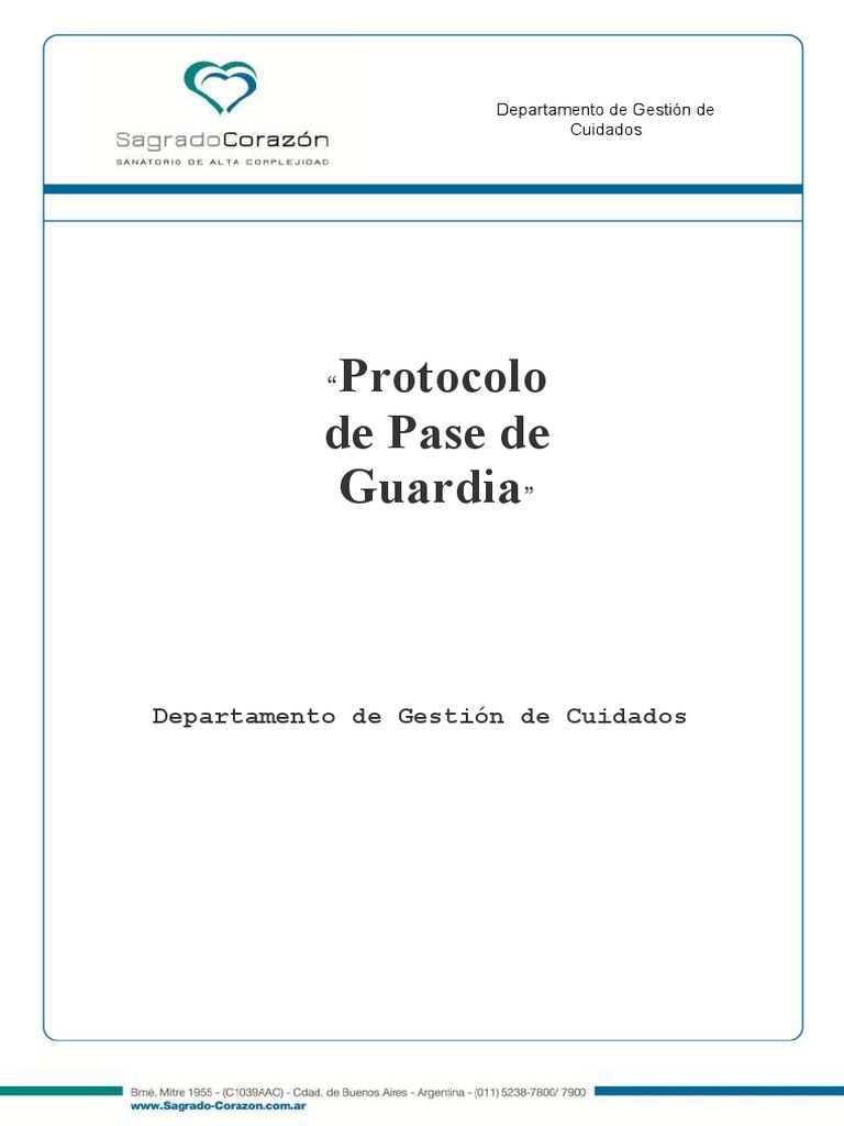 Protocolo Pase Guardia Final | PDF | Enfermería | Medicina CLINICA