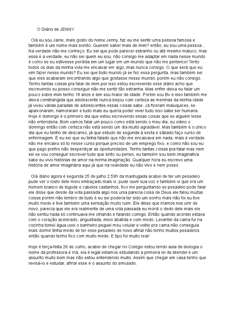 O Diário de JENNY | PDF | Amor