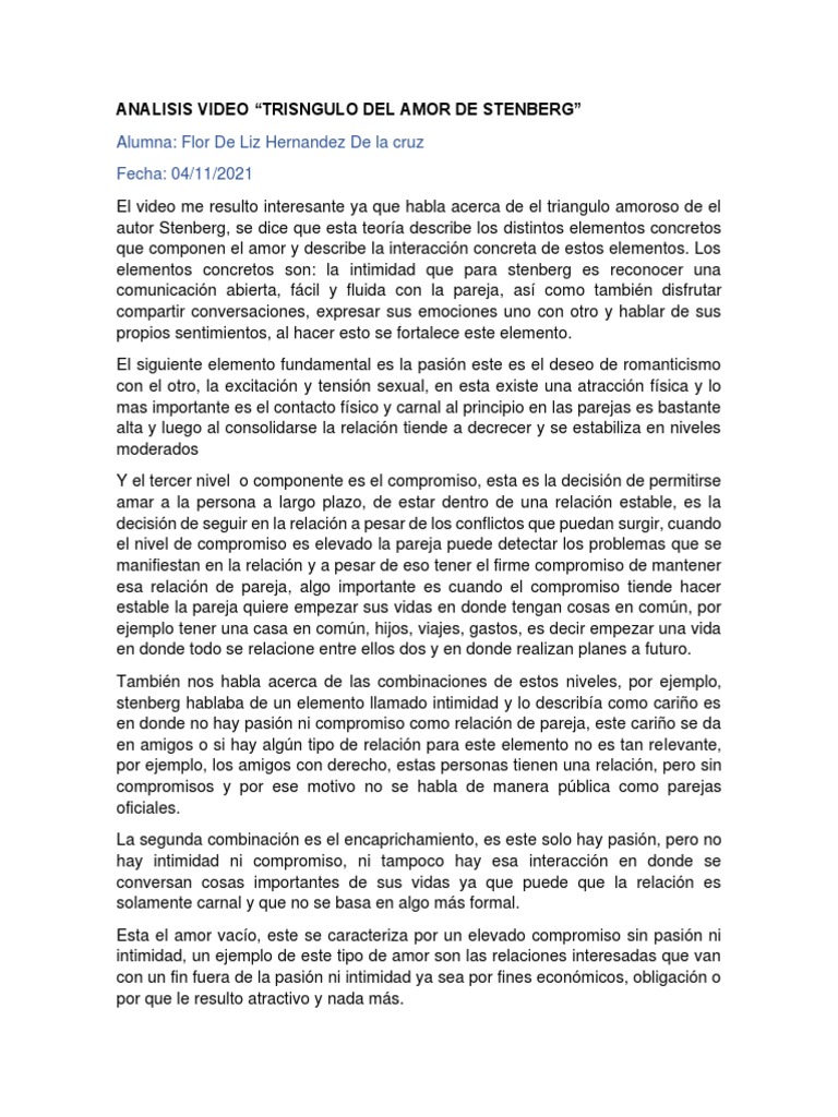 Analisis Video Triangulo Del Amor | PDF | Amor | Sicología