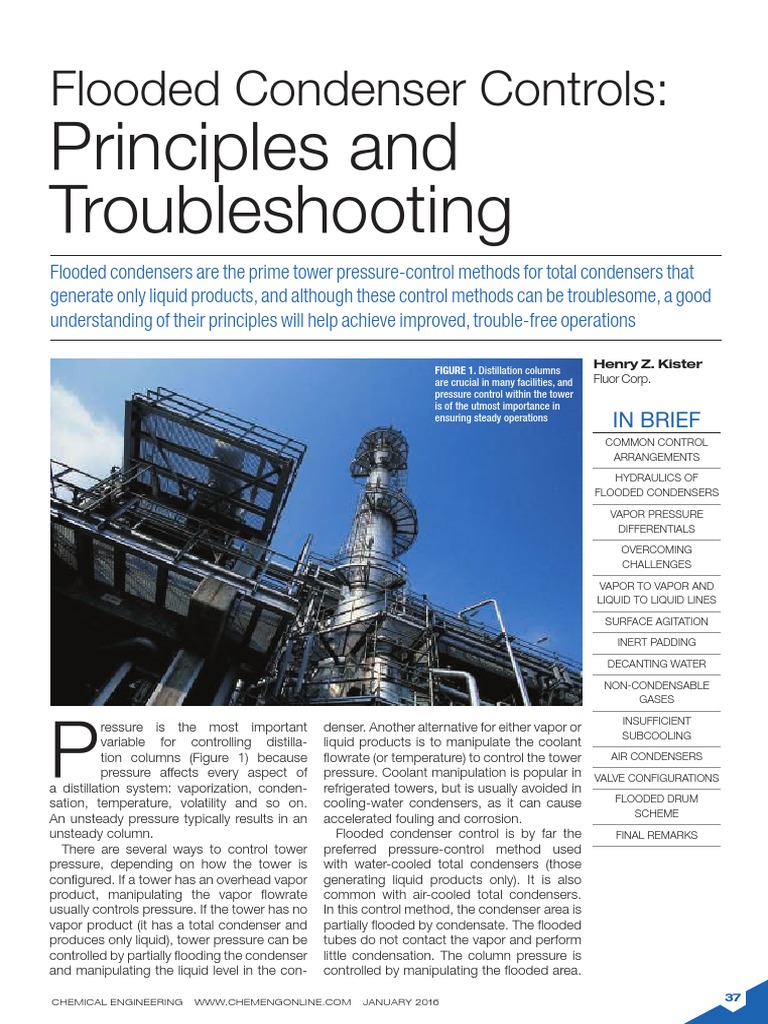 Flooded Condenser & Distillation Column Pressure Control | PDF ...