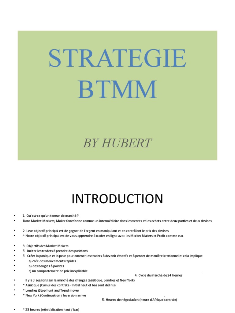 Strategie BTMM | PDF | Opérateur de marché | Animateur de marché
