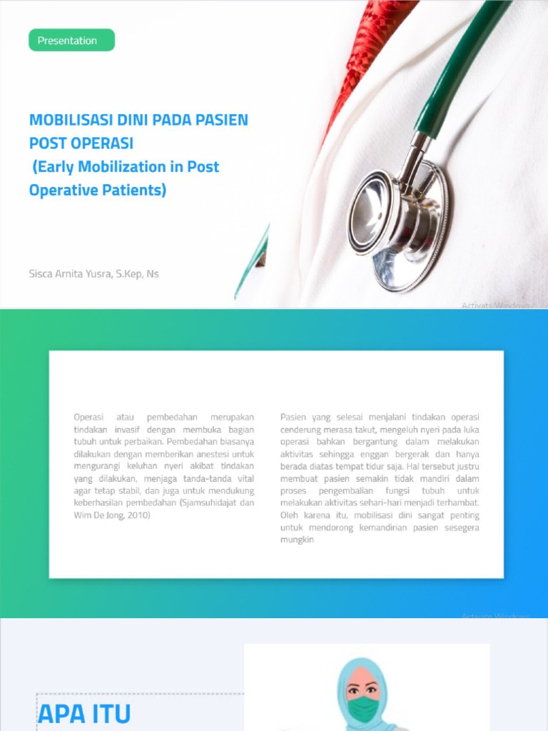Mobilisasi Dini Pada Pasien Post Operasi | PDF
