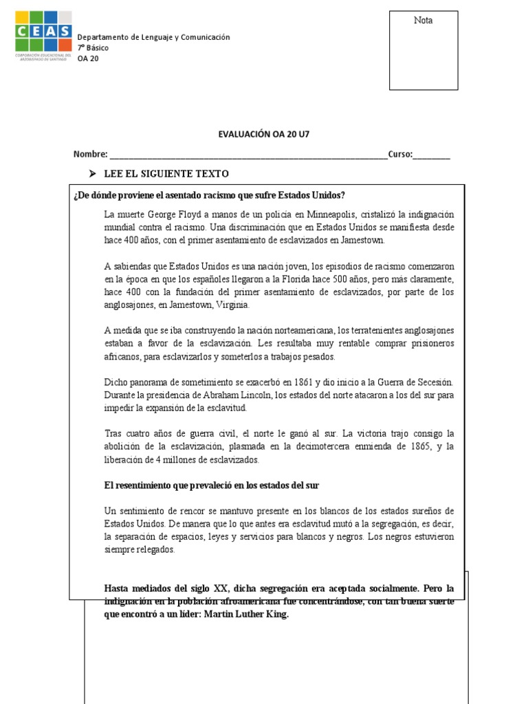 Guia Yo Tengo Un Sueño | PDF | Esclavitud | Martin Luther King hijo.