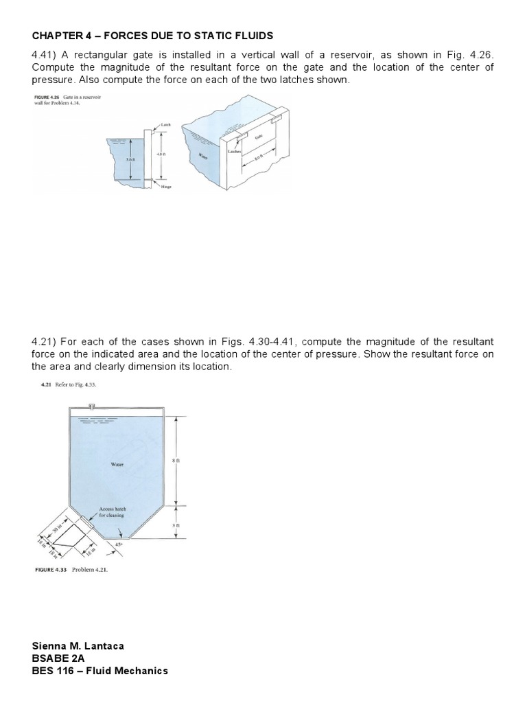 Fluid Mechanics Problem Set | PDF