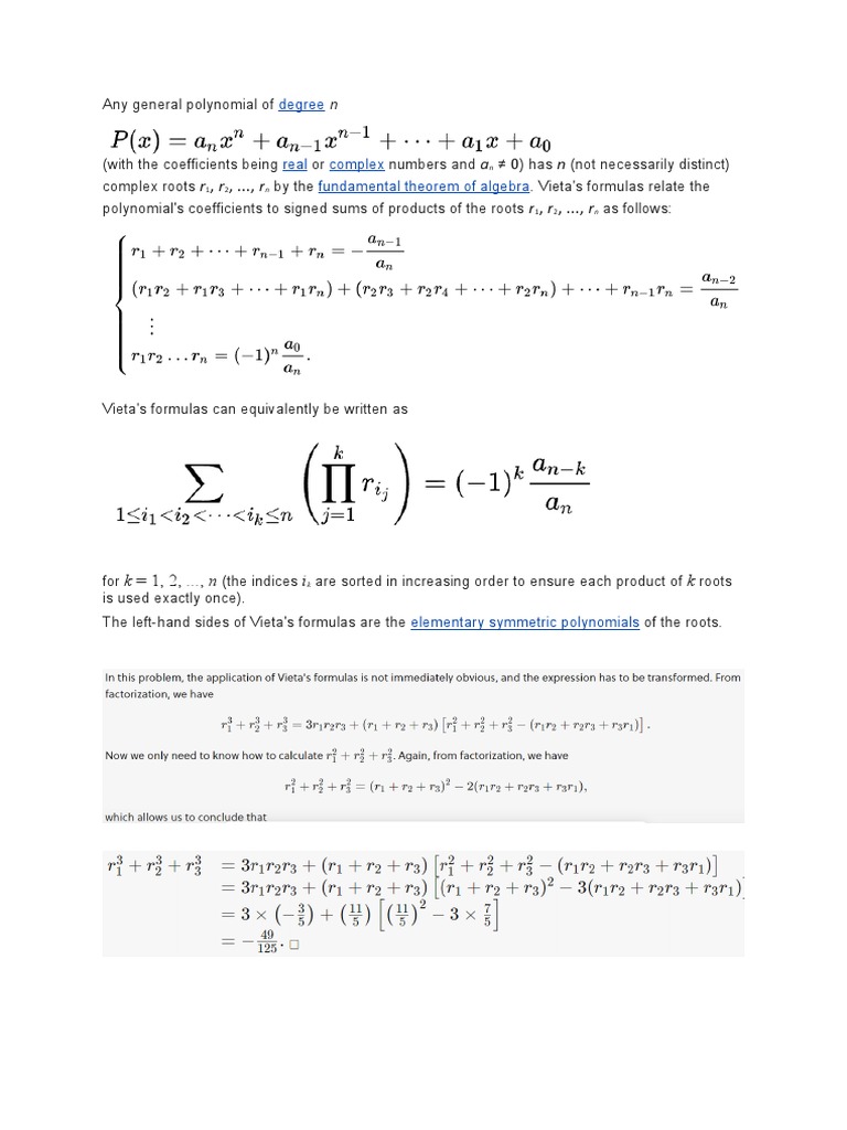 Vieta's Theorem | PDF