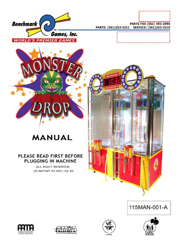 Monster Drop Arcade Game Manual | PDF | Electrical Connector | Emulator