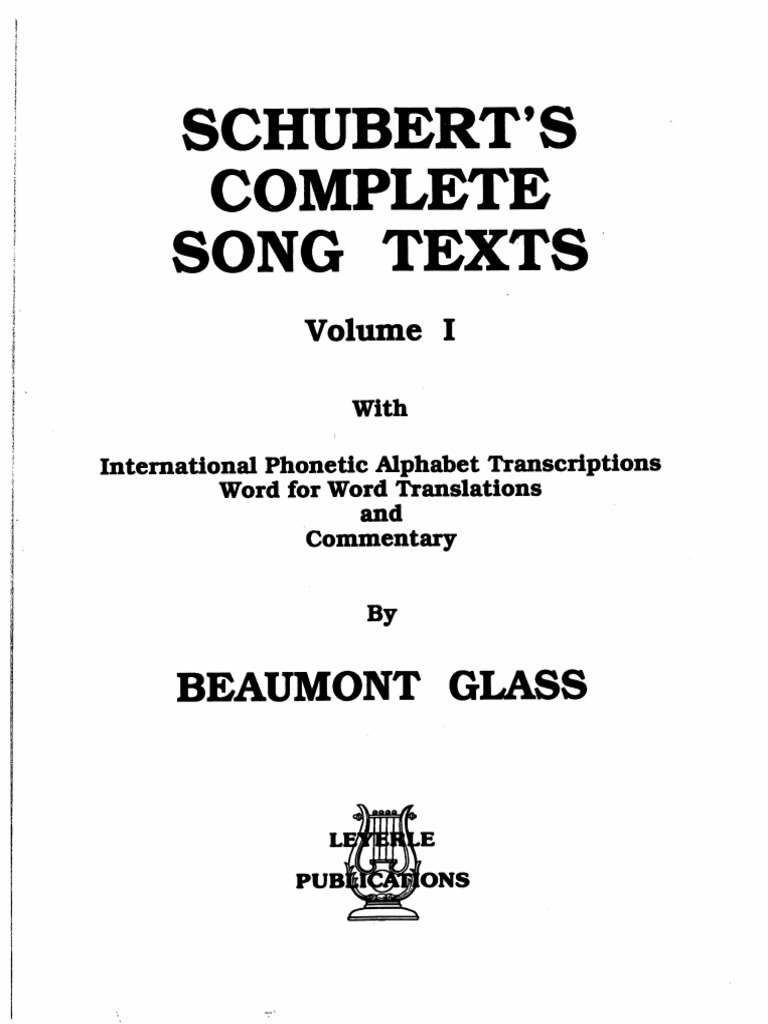 Schubert Lieder IPA (Selected) | PDF