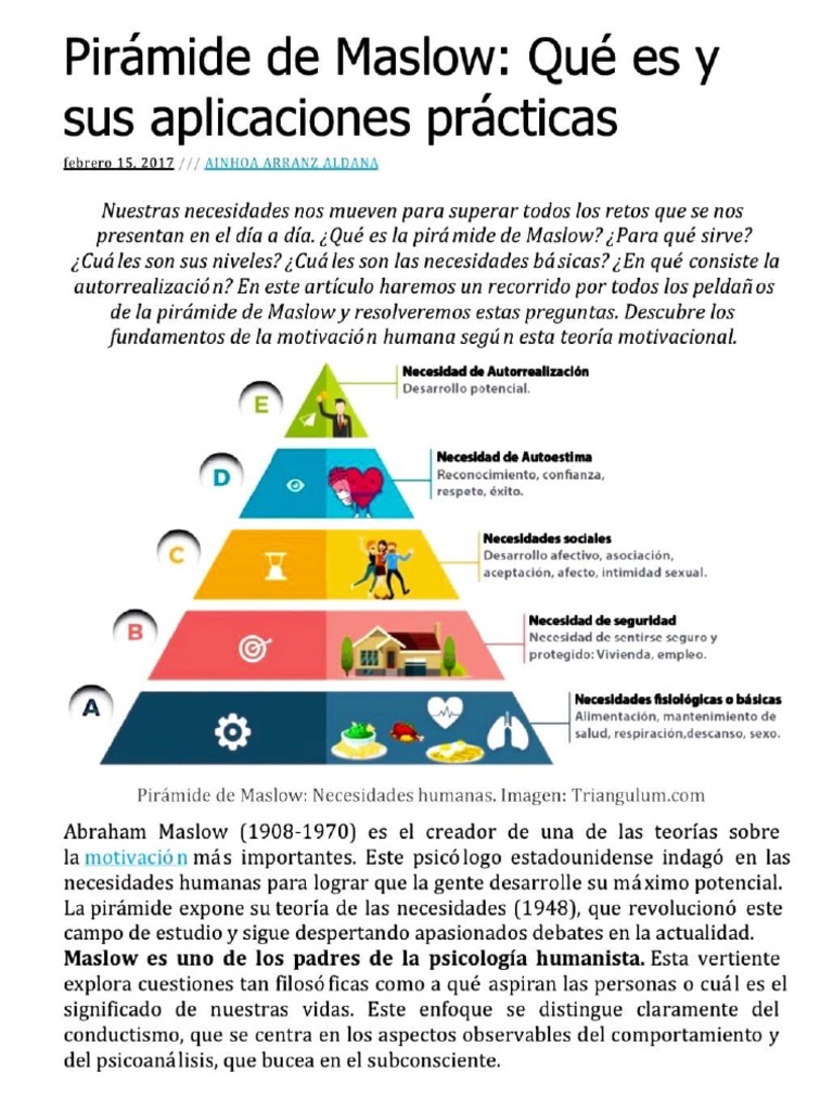 Escala de Maslow | PDF | Motivación | Motivacional