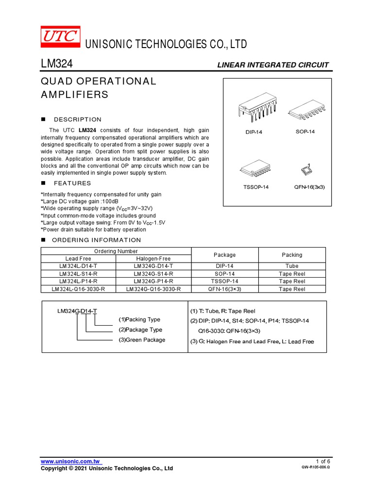 LM324 | PDF | Amplifier | Operational Amplifier