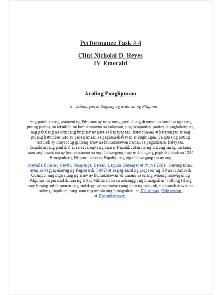 Clint-Performance Task # 4 | PDF