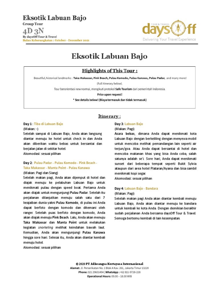 4D3N - Eksotik Labuan Bajo | PDF